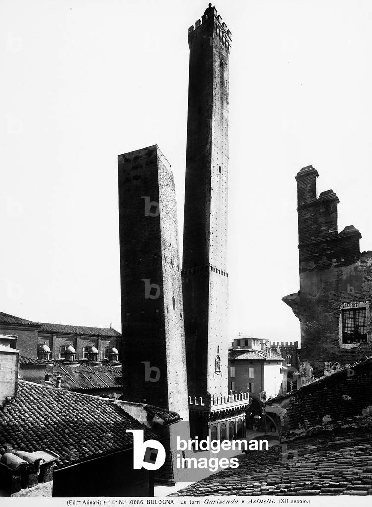 Image of The Asinelli Towers and the Garisenda in Bologna