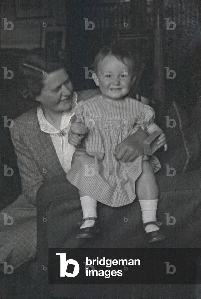 Image of James Stern's sister Rosemary Stern holding Simon Stern, aged 1