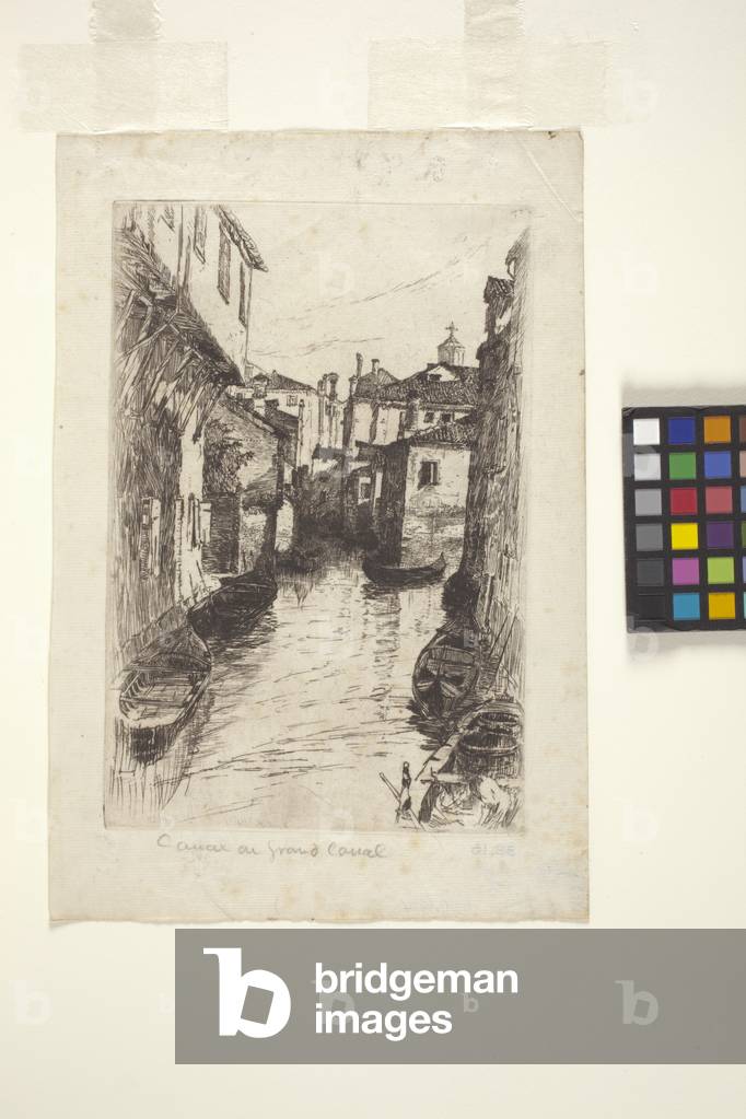 Image of Canal, Venice (etching) by American School, (19th century)