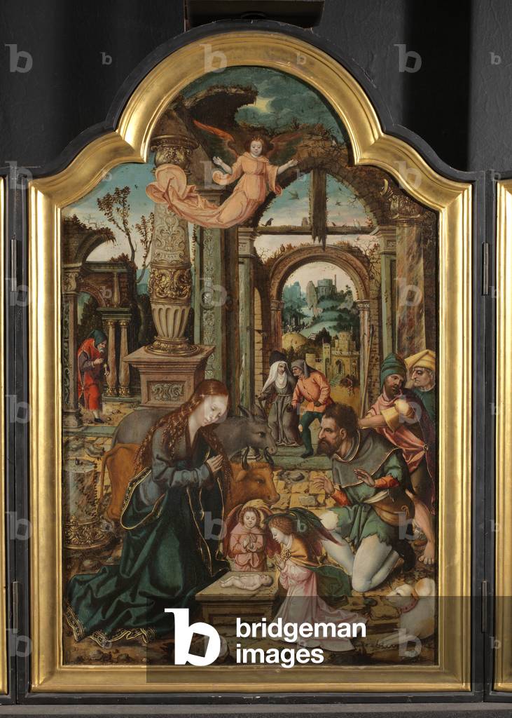 Image of Anbetung der Hirten (Mitteltafel eines Triptychons), 1535 (Öl auf Tafel) by ...