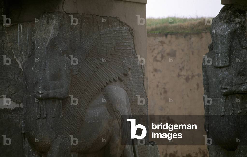 Image of Lamassu, colossal statue of a winged bull with a human
