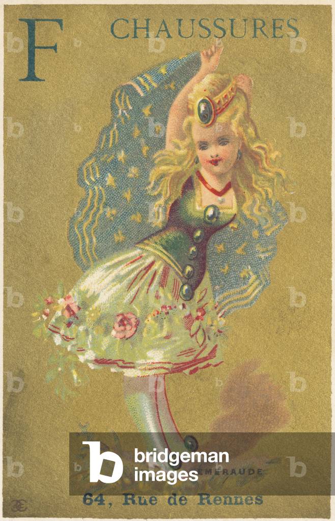 Image of Letter F - Emerald (precious stone) ,1880 (chromolithography ...