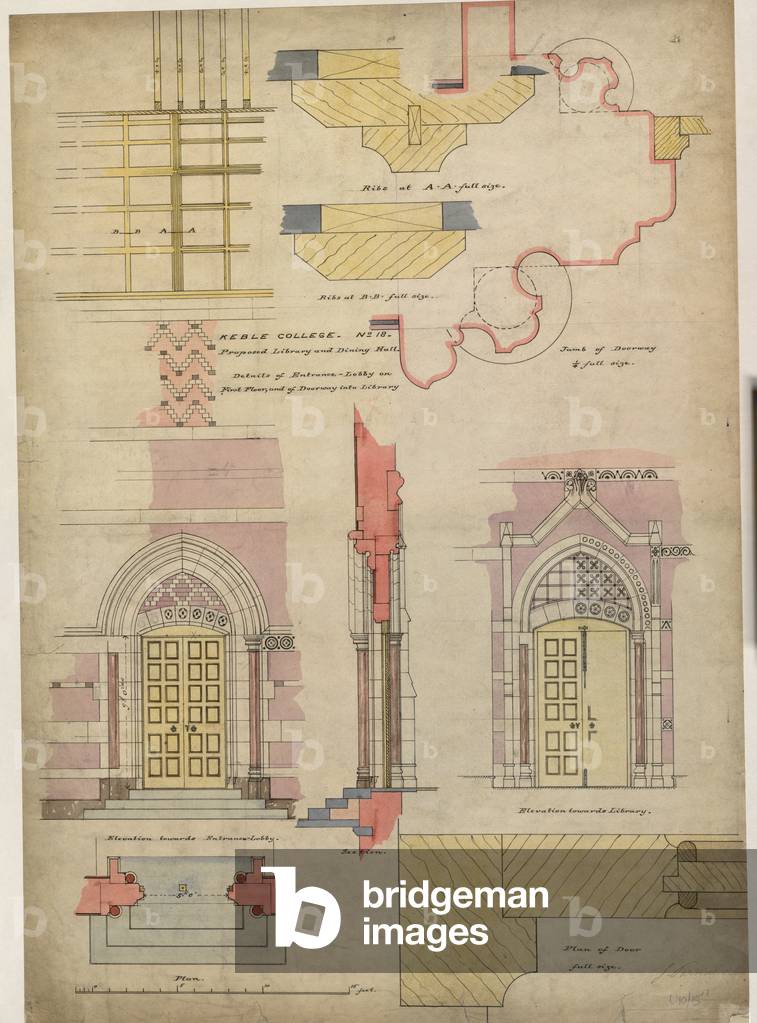 Image of Keble College - Proposed Library and Dining Hall. No 18. by ...