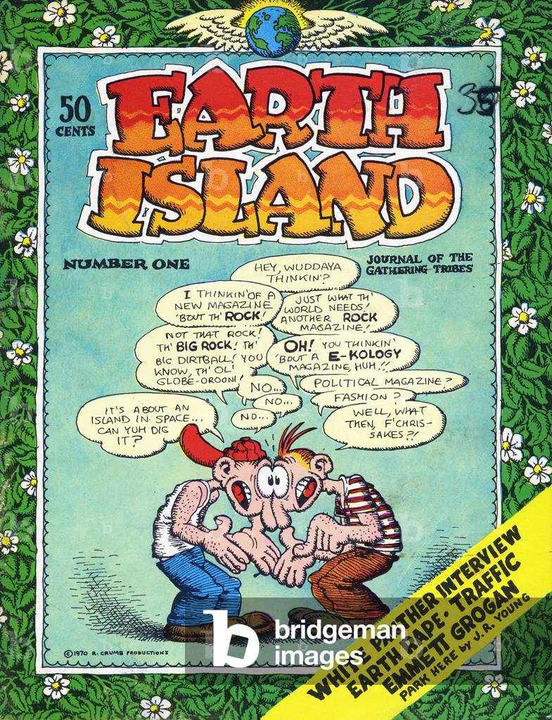 Image of Earth Island, hippie underground magazine, front cover by R ...