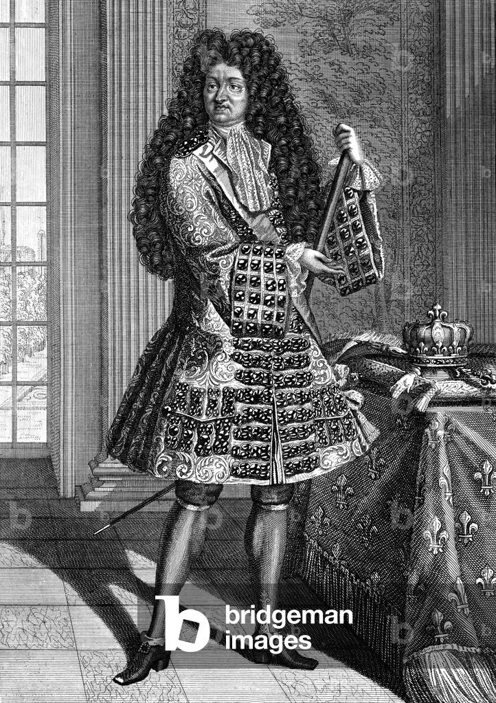 Image of Louis XIV (1638-1715) French King in 1643-1715, engraving by ...