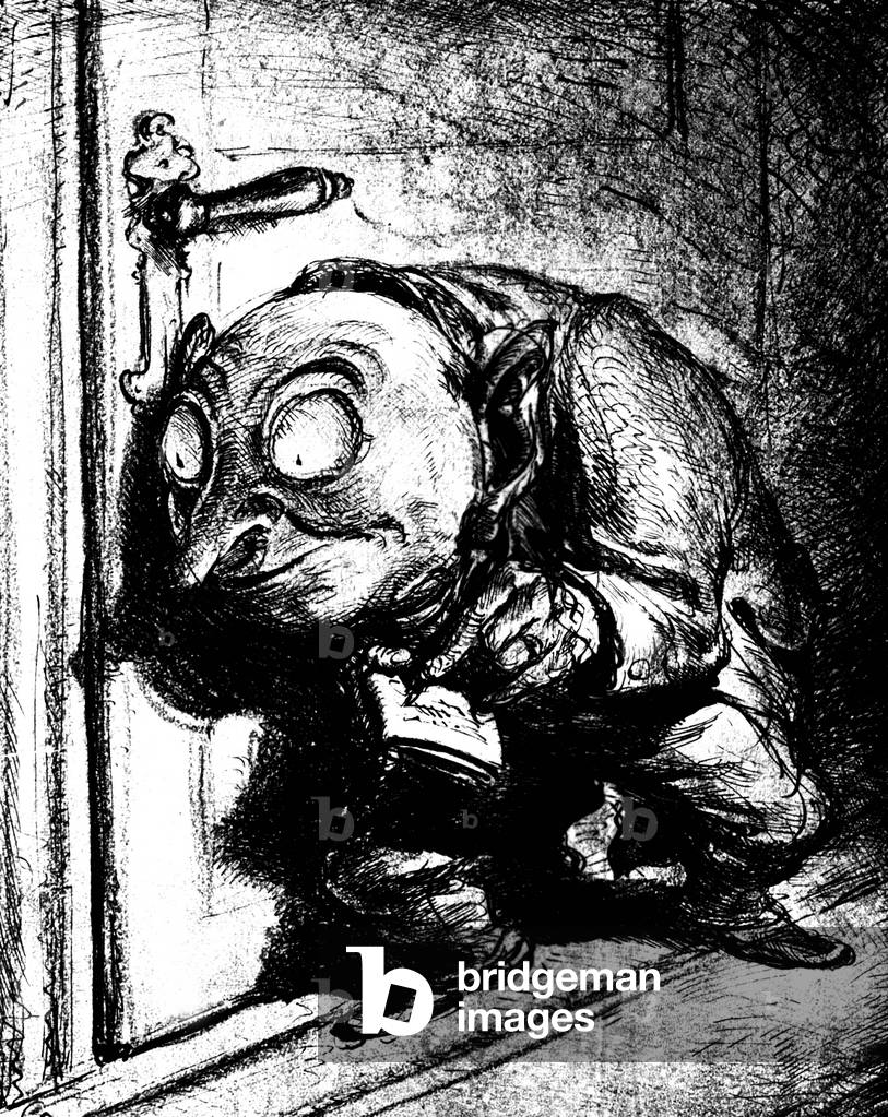 Image of Der Schnueffler (The snooper) by A. Paul Weber, 1940 (b/w