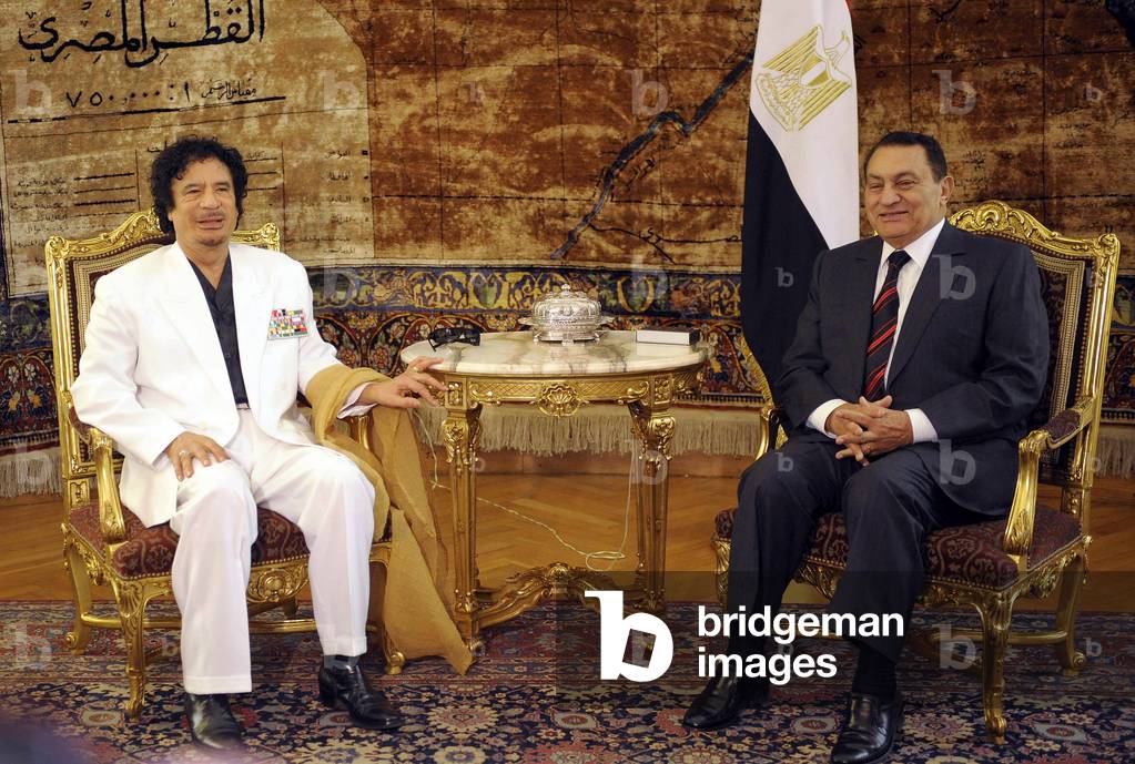 Image of Hosni Mubarak and Muammar Gaddafi