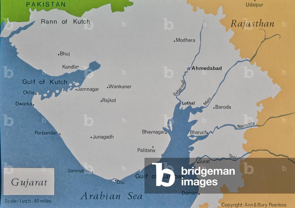 Image of Map of Gujarat, India (photo)