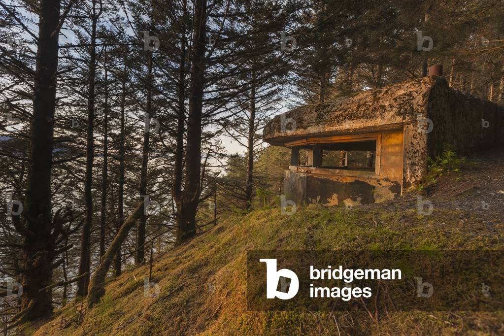 Image of World war II relic bunker on the coastal shores of