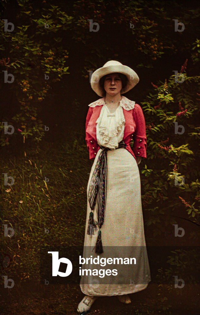Image of Early color autochrome circa 1916 portrait of woman, probably ...