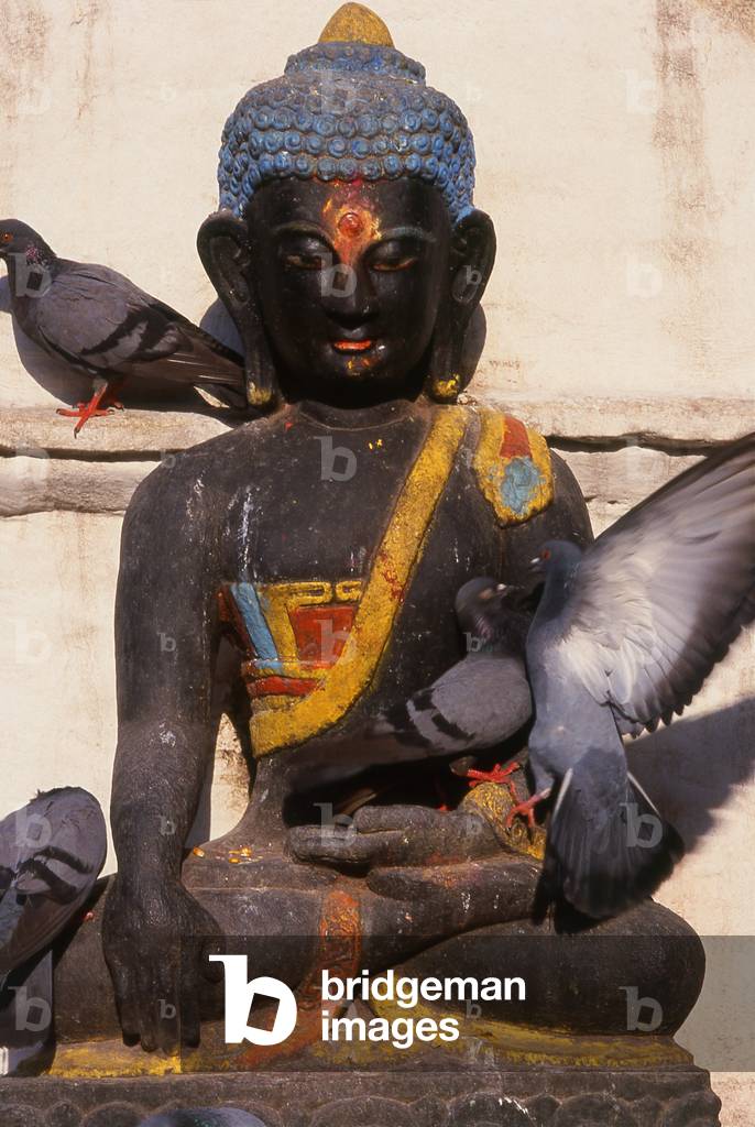 Image of Nepal: Buddha figure at the Seto Machindranath Temple ...