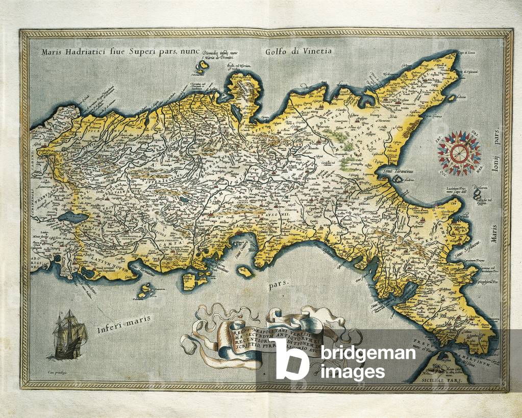 Image of Map of the Kingdom of Naples, Italy, from Theatrum Orbis by ...