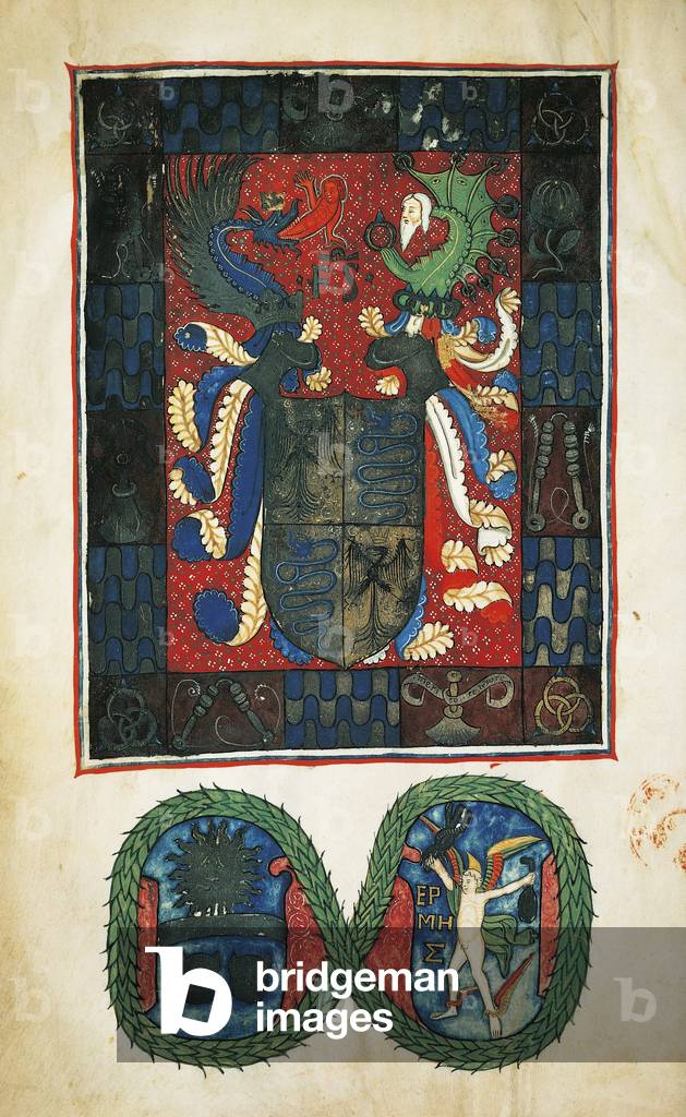 Image of Coat of arms of Sforza family, by Francesco Filelfo (1398-1481),