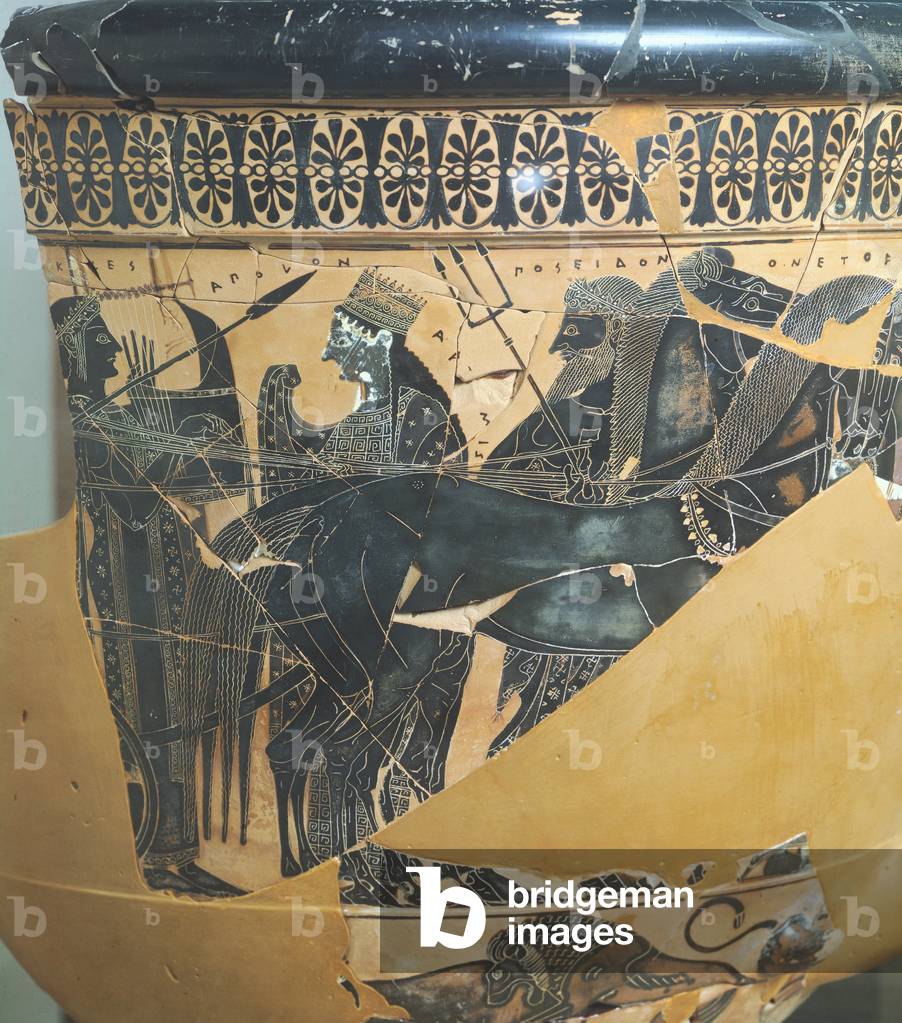 Image of Krater representing Hercules, black-figure pottery, Greek ...