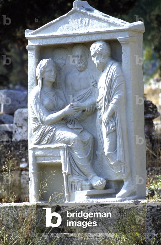 Image of Stele in the Kerameikos cemetery, Athens, Greece. Greek ...