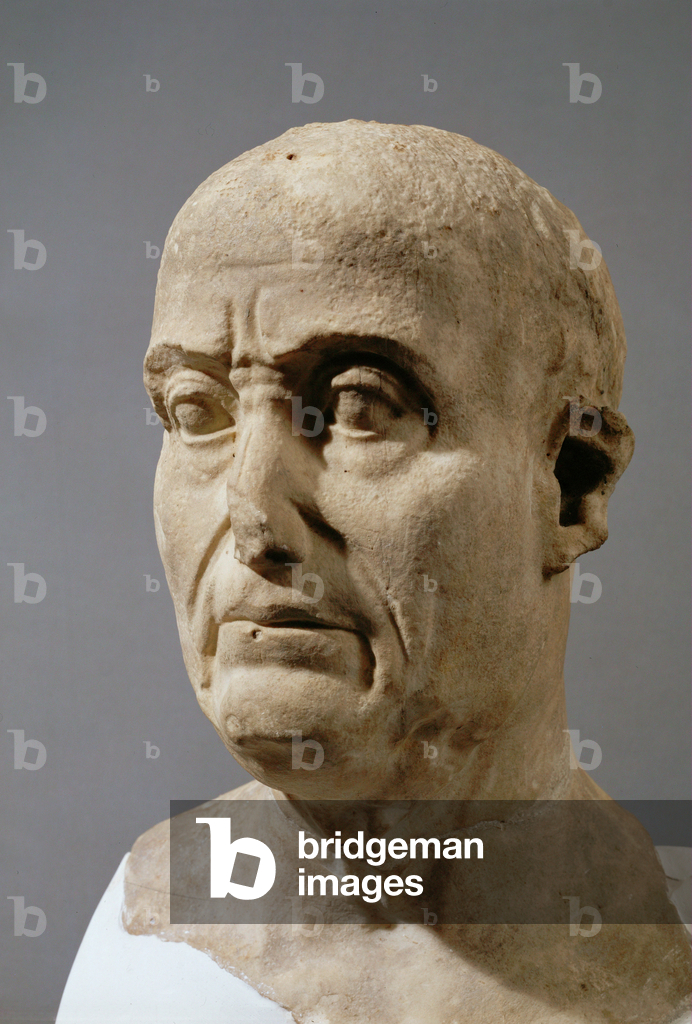 Image of An elderly Roman. Tomb-portrait bust, marble, from ...