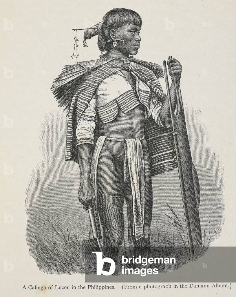 Image of A Calinga of Luzon in the Philippines. A man armed