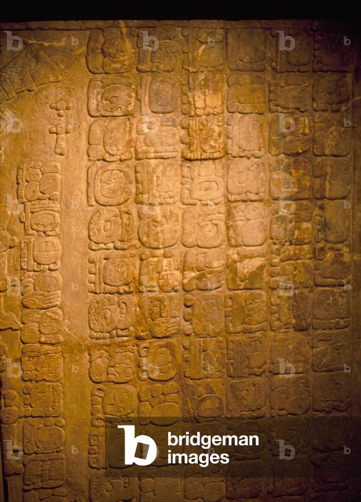 Image of Tablero wall panel, bas-relief from Palenque, Mayan ...