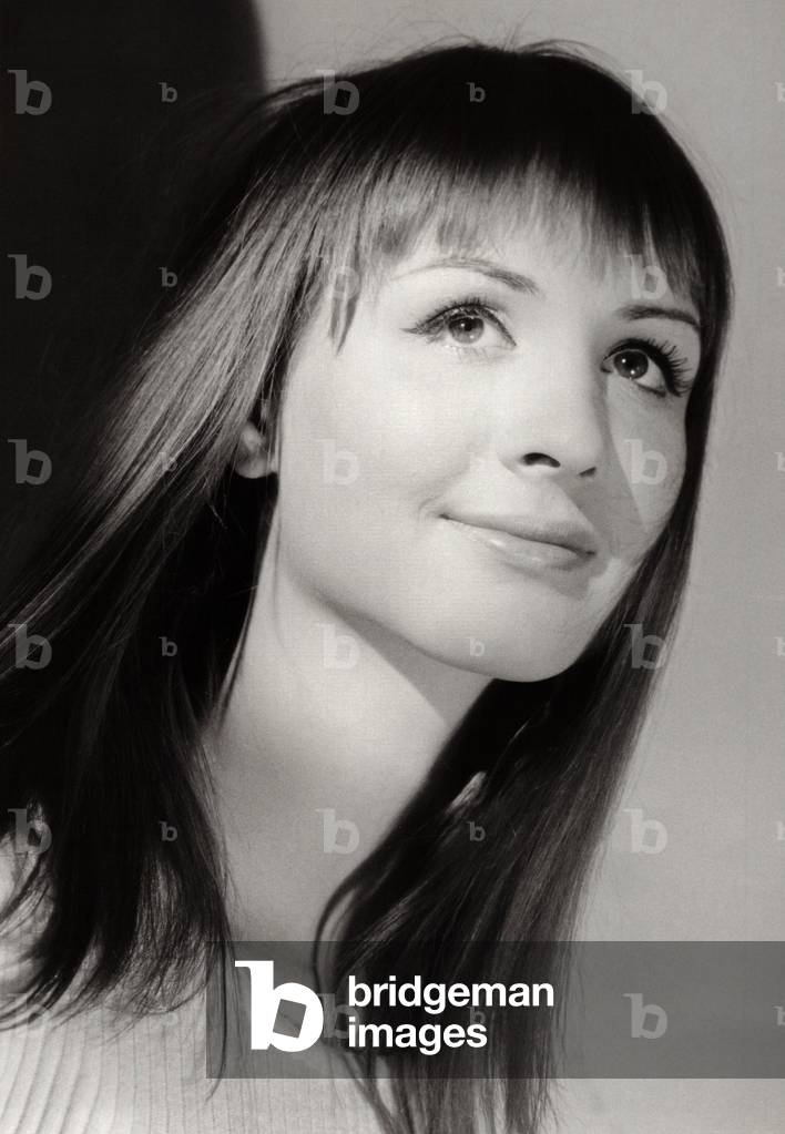 Image of German actress Diana Koerner, Germany around 1967 (b/w photo)