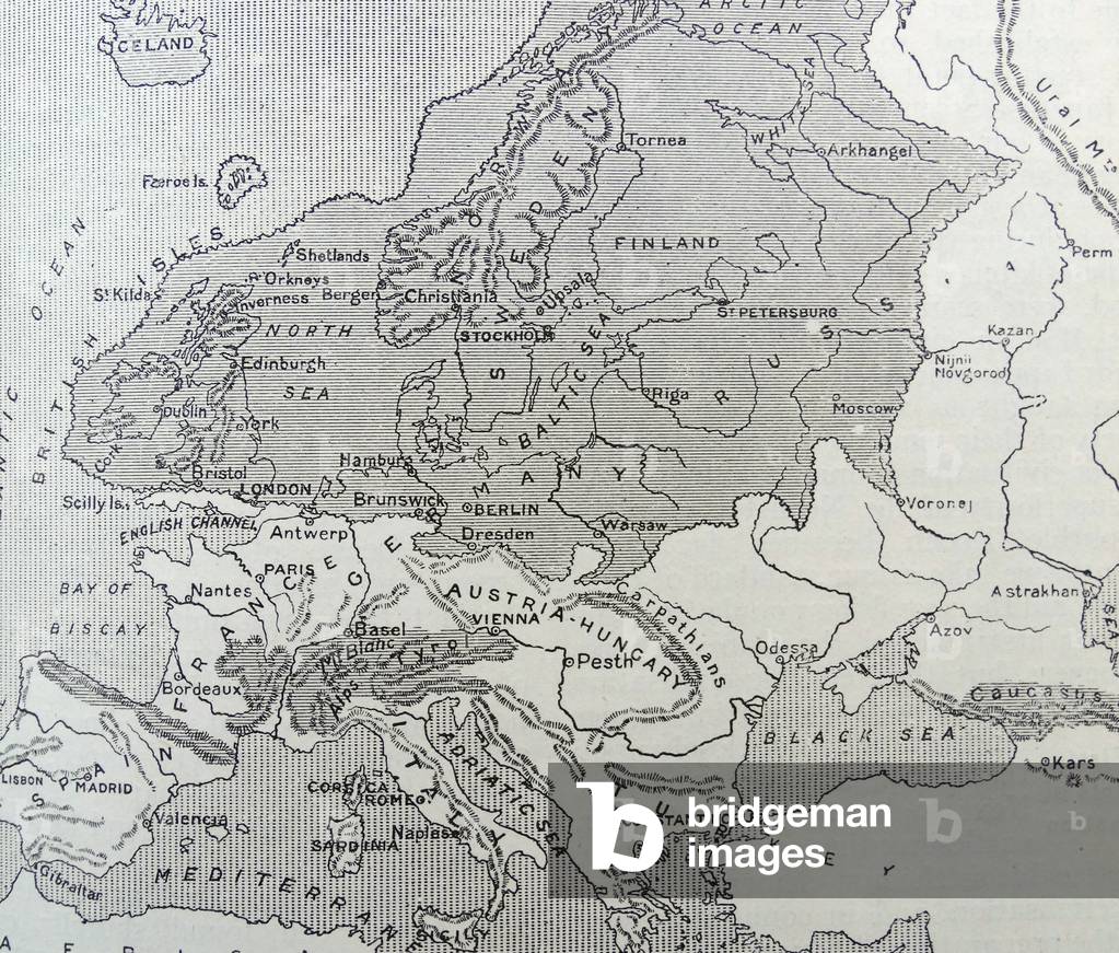 Image of Map of Europe during the Ice Age
