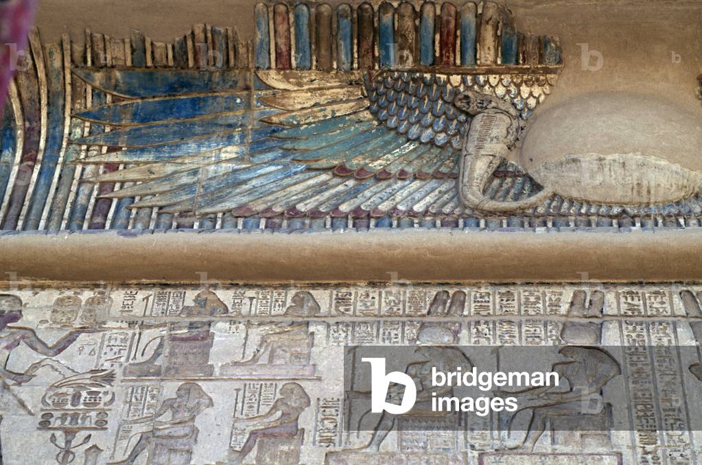 Image of Reliefs in funerary temple of Ramesses III, Medinet Habu, Thebes