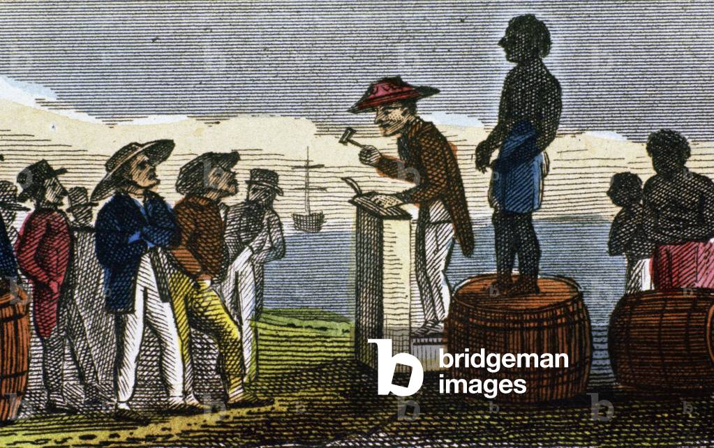 Image of Auctioning slaves in the West Indies after their ...