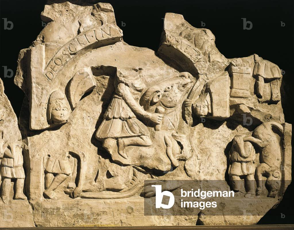 Image of Relief with Mithraic worship scene, bull killing, from Sarajevo, Bosnia