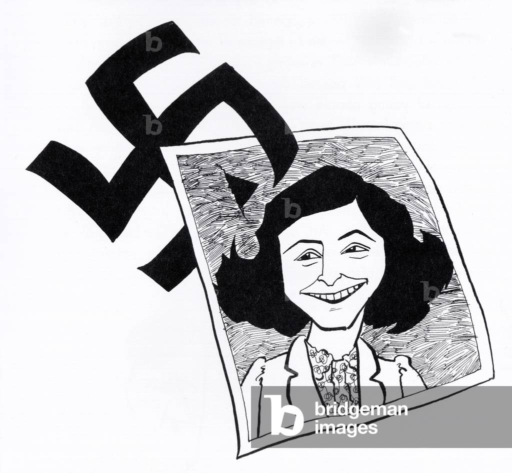 Image of Anne Frank, caricature by Minnion, John (b.1949)