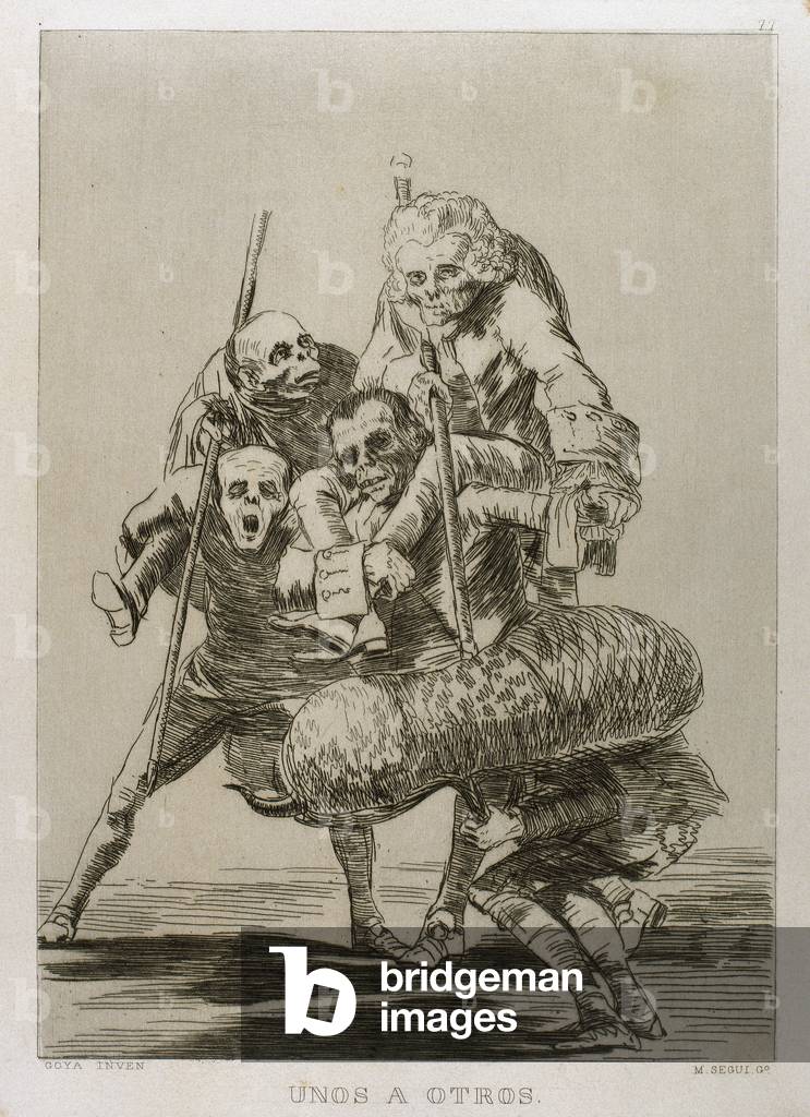 Image of What one does to the other, Caprices, Plaque 77 by Goya y ...