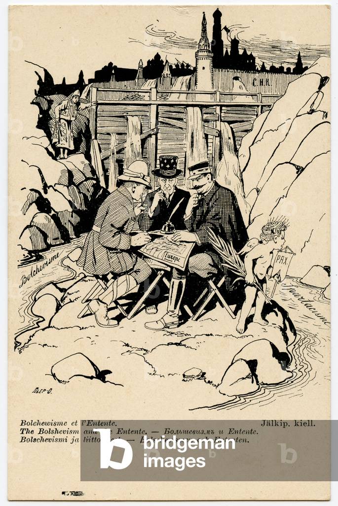 Image of Propaganda Postcard Satirising the Bolshevik Abandonment of ...