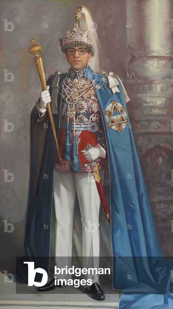 Image of Portrait of king Mahendra Bir Bikram Shah by Nepalese School ...
