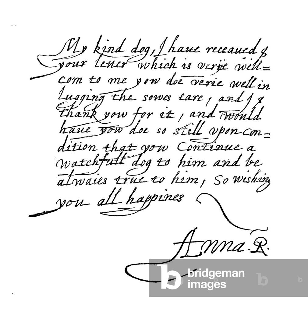 Image of Letter from Anne Of Denmark addressed to Buckingham, favourite ...