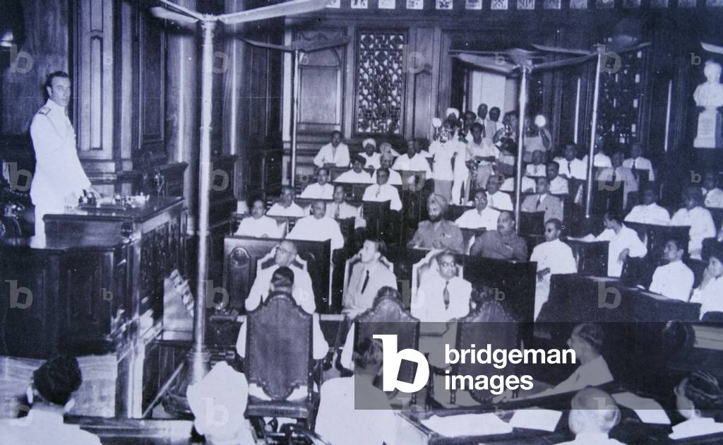 Image of Viceroy of India, lord Mountbatten addresses hereditary Princes,