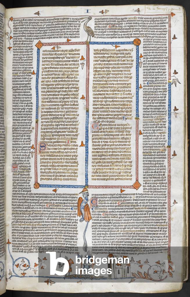 Image of A bas-de-page scene of a knight facing a giant wearing