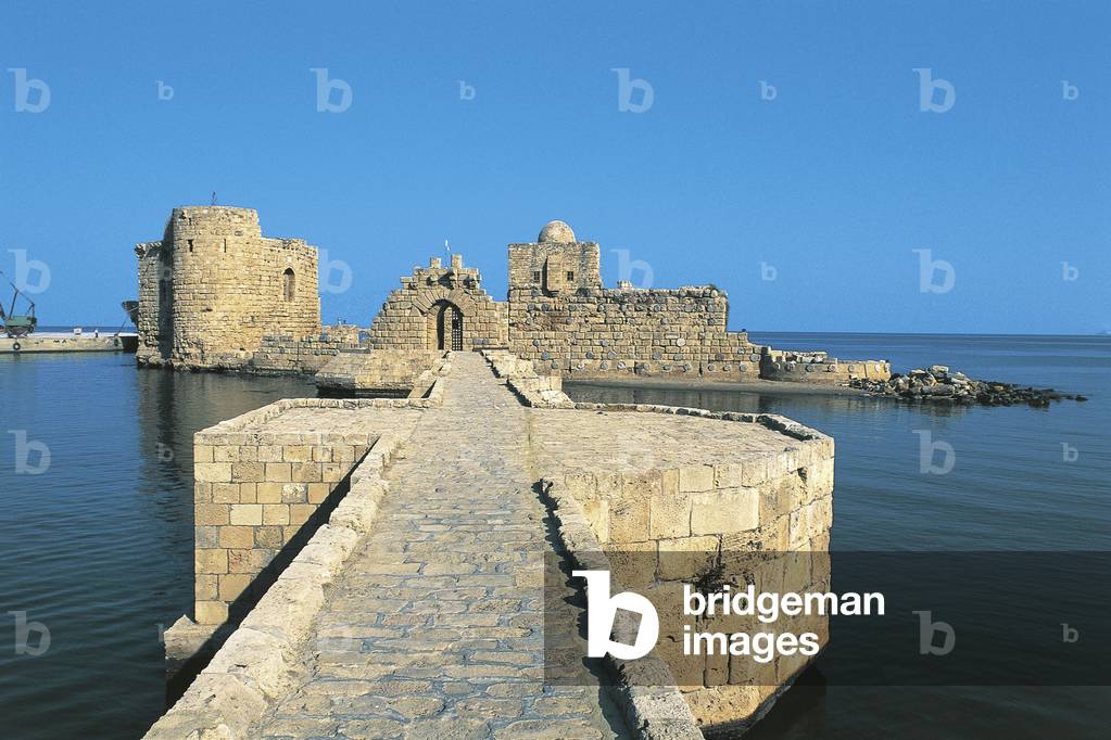 Image of Ruins of Crusaders Sea castle, Sidon, Lebanon, 13th century