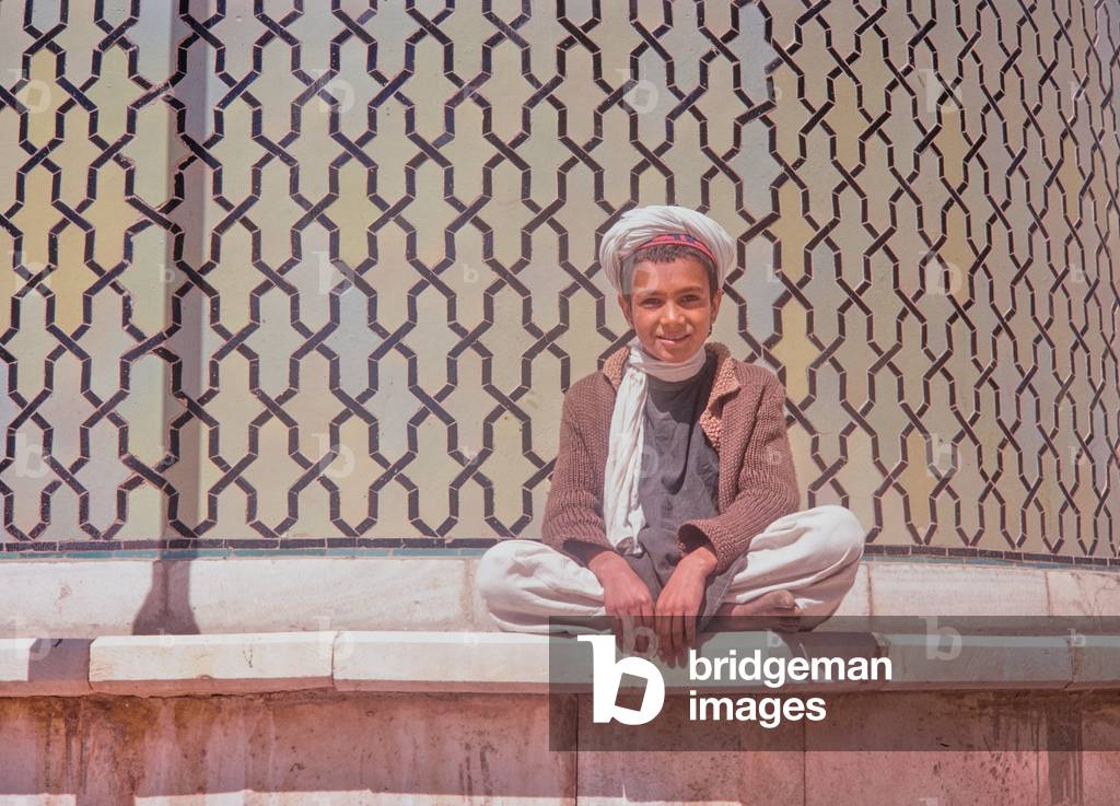 Image of Muslim boy at Jami Masjid, Great Mosque of Herat, Afghanistan,