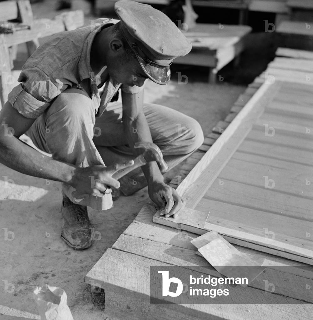 Image of Man Building Home Screen Door, Ridge, Maryland, 1941 (b/w ...