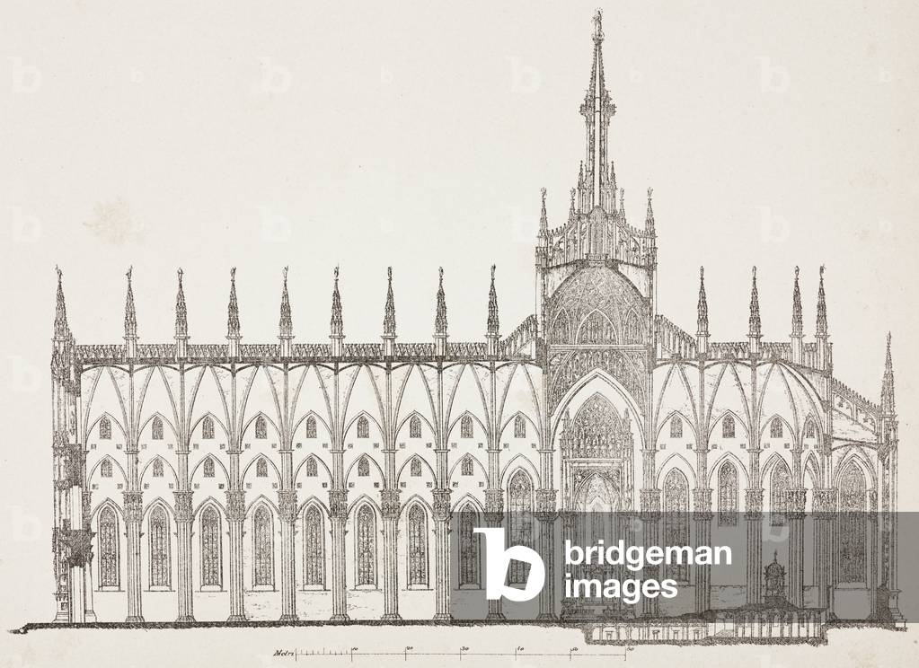 Image of Longitudinal section, illustration from Milan Cathedral and ...