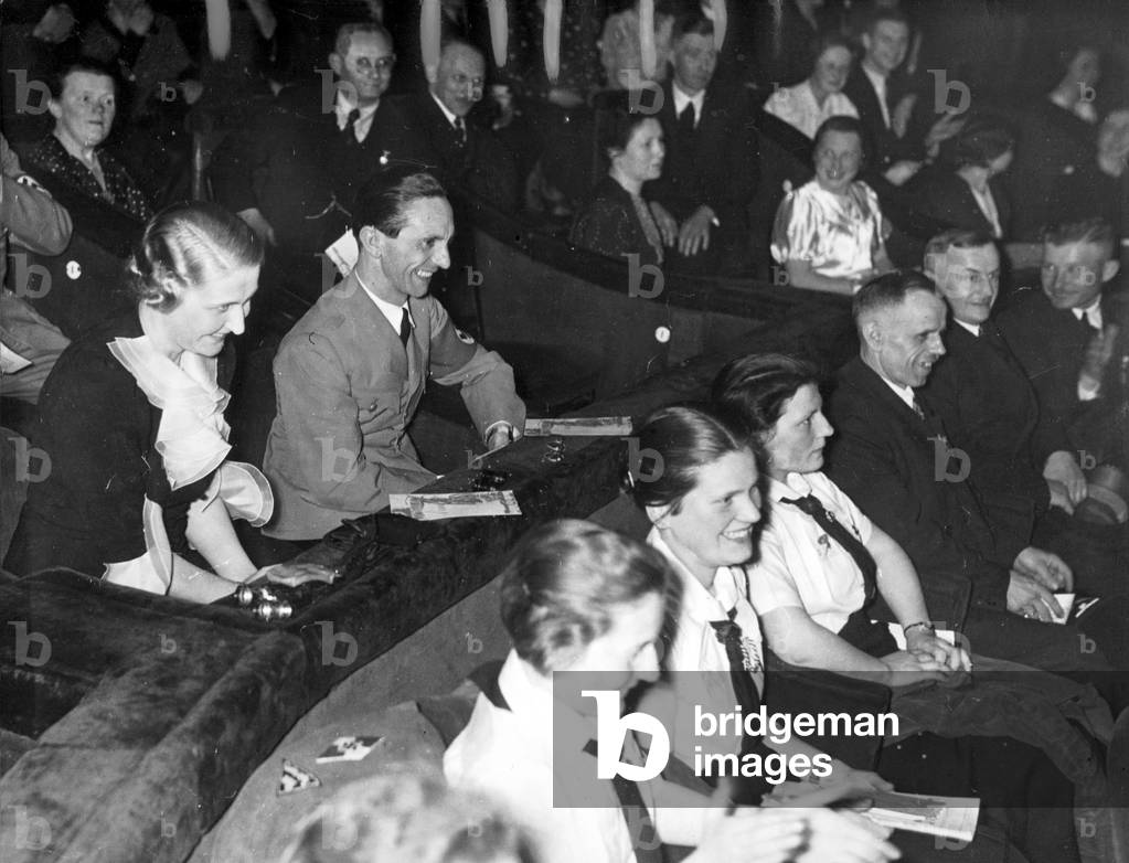 Image of Josef Goebbels with wife Magda Goebbels (b/w photo)