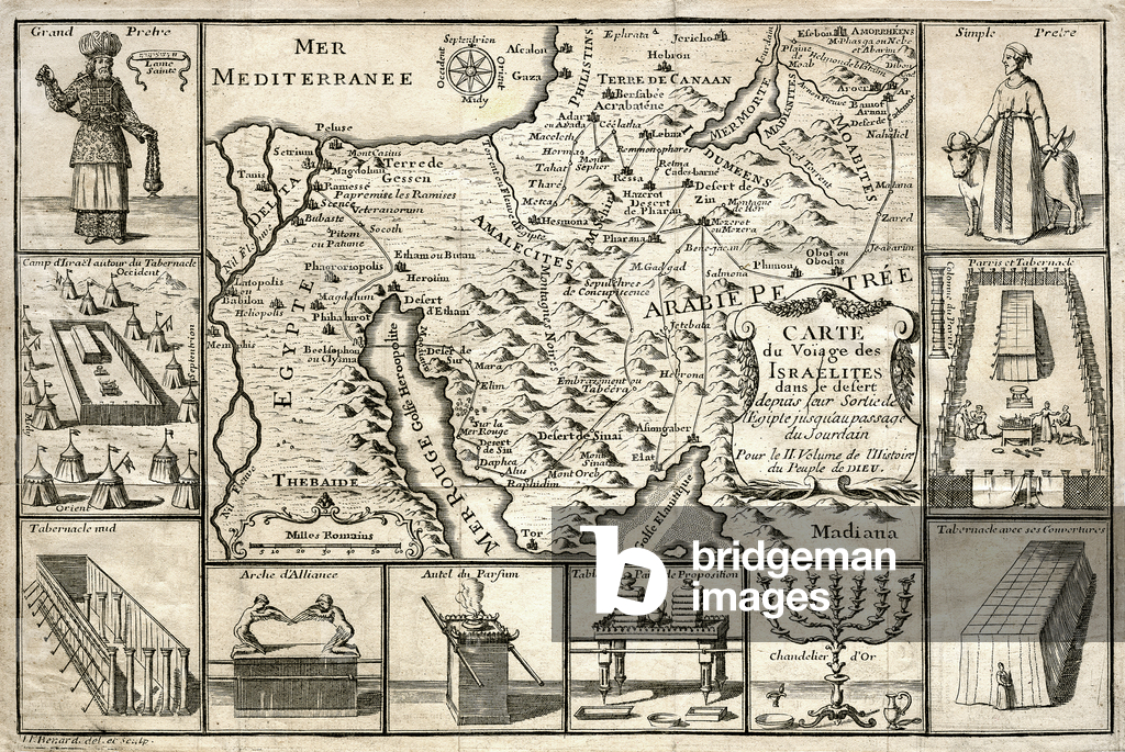 Image of Map of the journey of the Israelites, since their exit