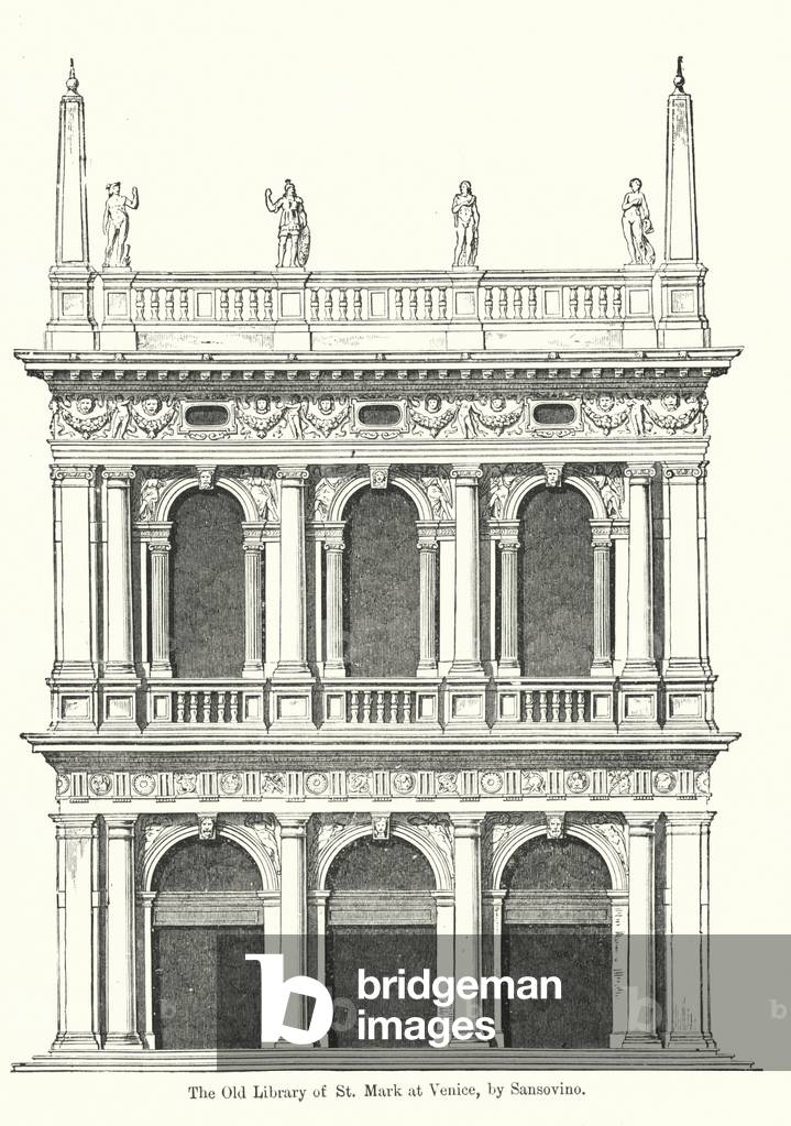 Image of The Old Library of St Mark at Venice, by Sansovino by European ...