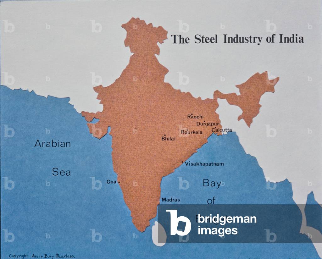 Image of Map of India: The Steel Industry of India, 1967 (photo)