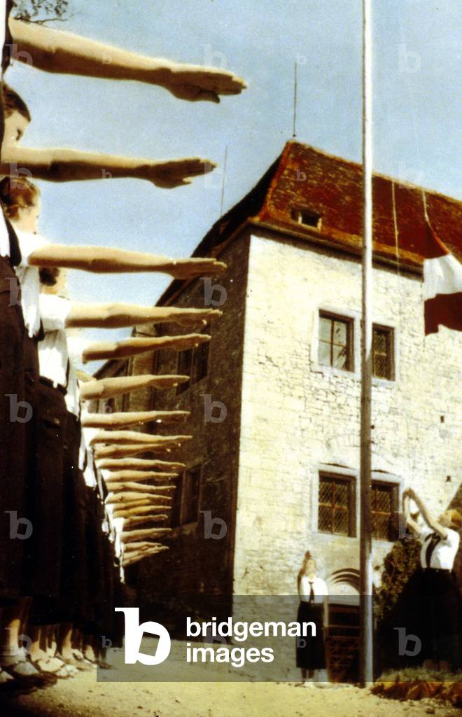 Image of Hitlerjugend in Germany during ww2 (nazi salute)