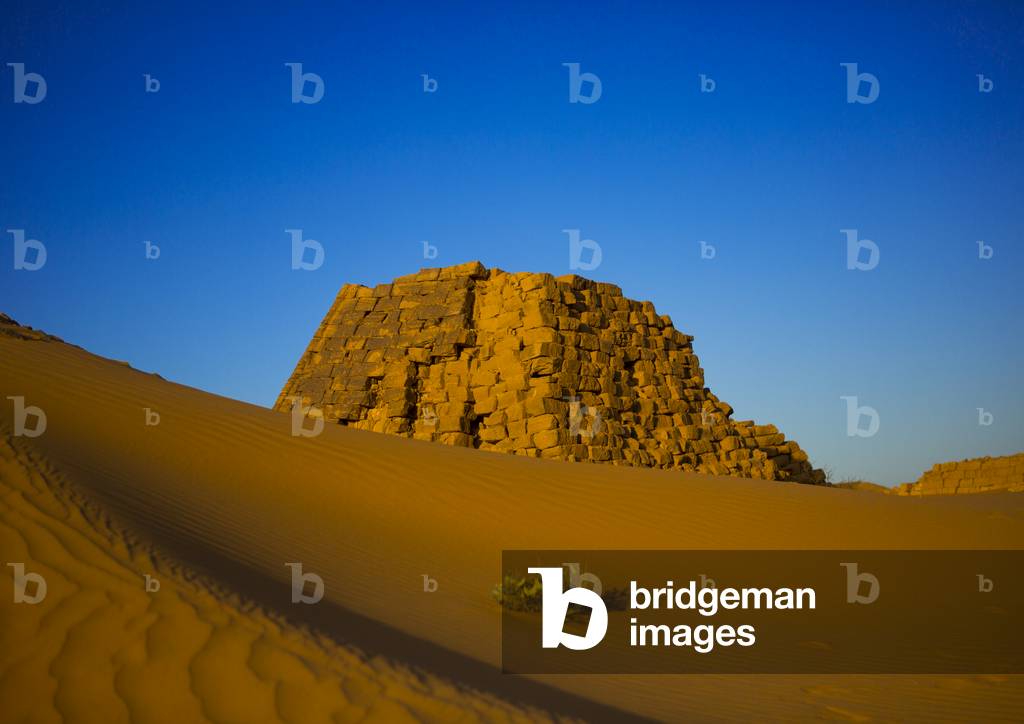 Pyramids And Tombs in Royal Cemetery of Bajrawiya, Meroe, Kush, Sudan ...