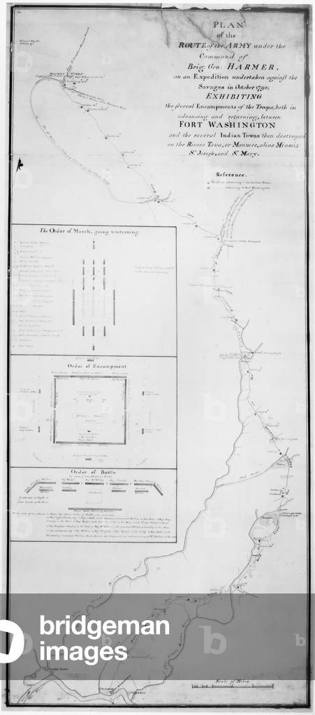 Image of INDIAN RAID MAP, 1790 Piano del percorso delle incursioni sui