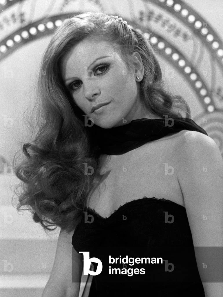 Image of Italian singer and actress Milva at a TV portrait show,