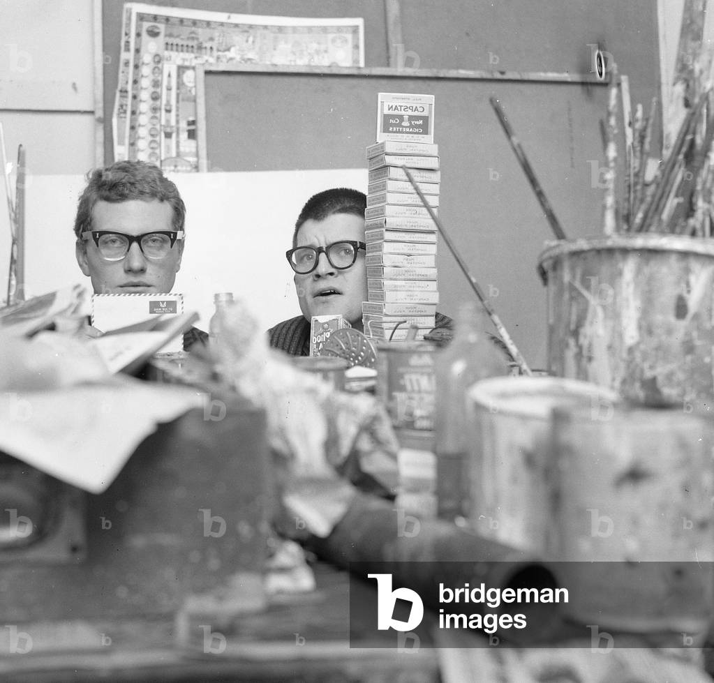 David Hockney's work table at the RCA: showing Derek Boshier 'source ...