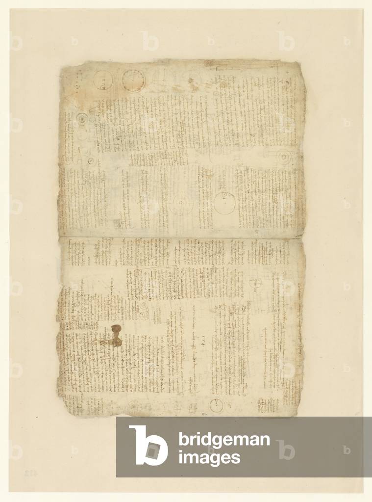 Image of Codex Atlanticus, sheet 412 verso, 1478-1518 (pen & ink) by ...