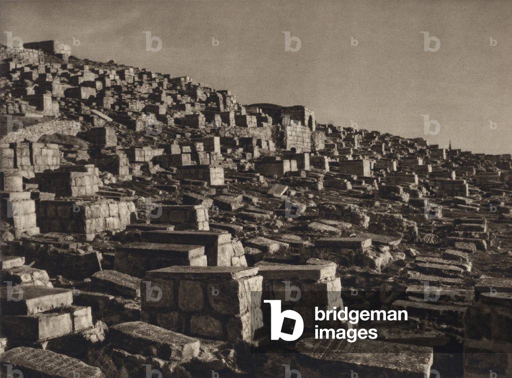 Image of Jerusalem, Valley of Johoshaphat with Jewish Graves (b/w photo ...