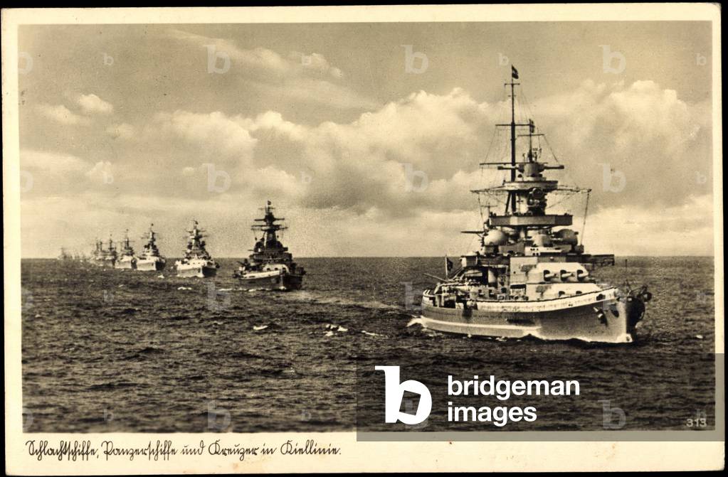 Image of German battleships, armoured ships, cruisers